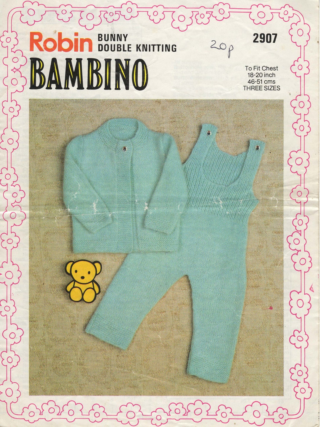 Robin Bambino 2907 Dungarees and Jacket Knitting Pattern - Etsy