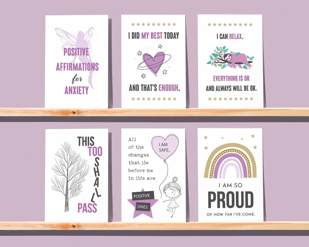39 Anxiety Affirmation Cards for Coping With Stress, Printable Positive ...
