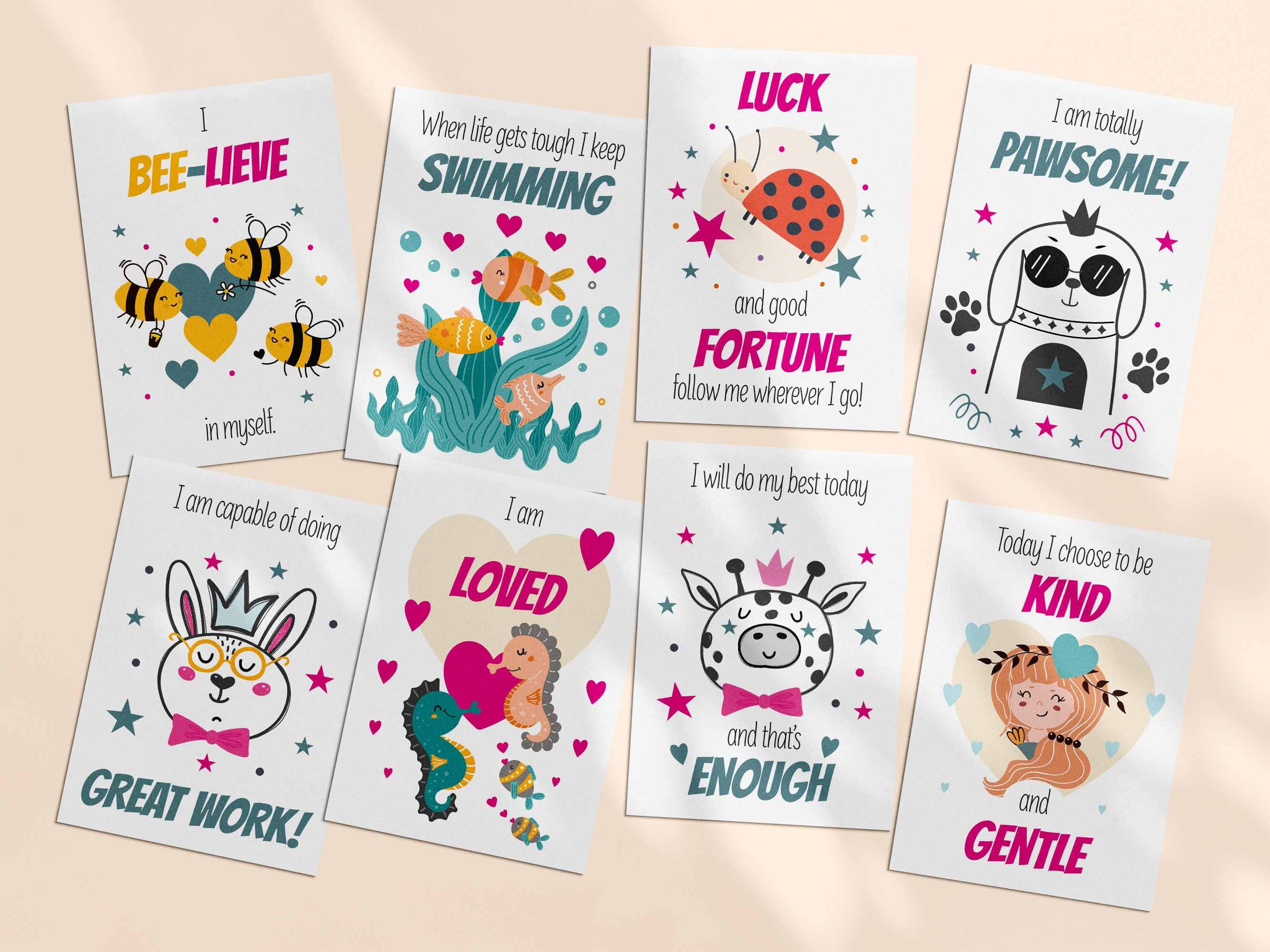 Kids Affirmation Cards, Printable Positive Affirmations, Lunch Box ...