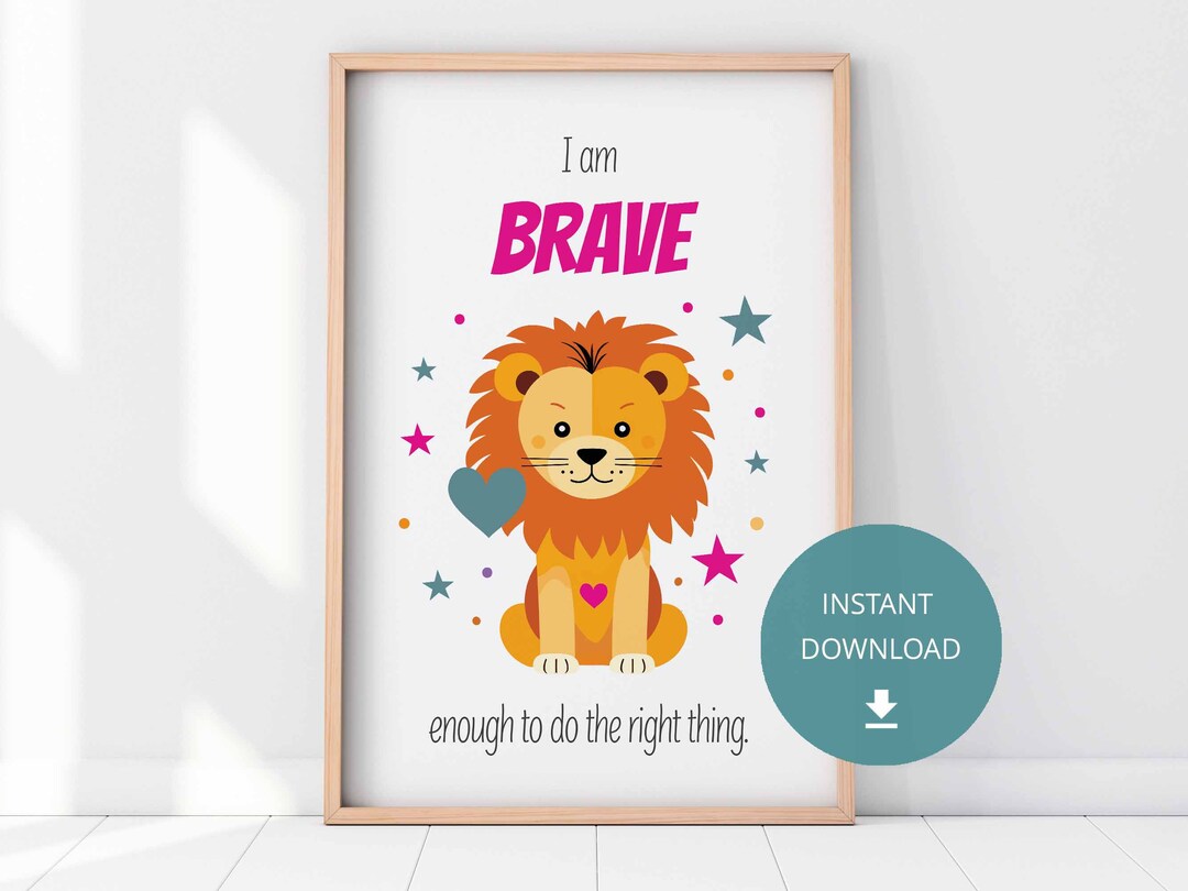 Printable Positive Affirmation Poster for Kids With the Quote, i Am ...