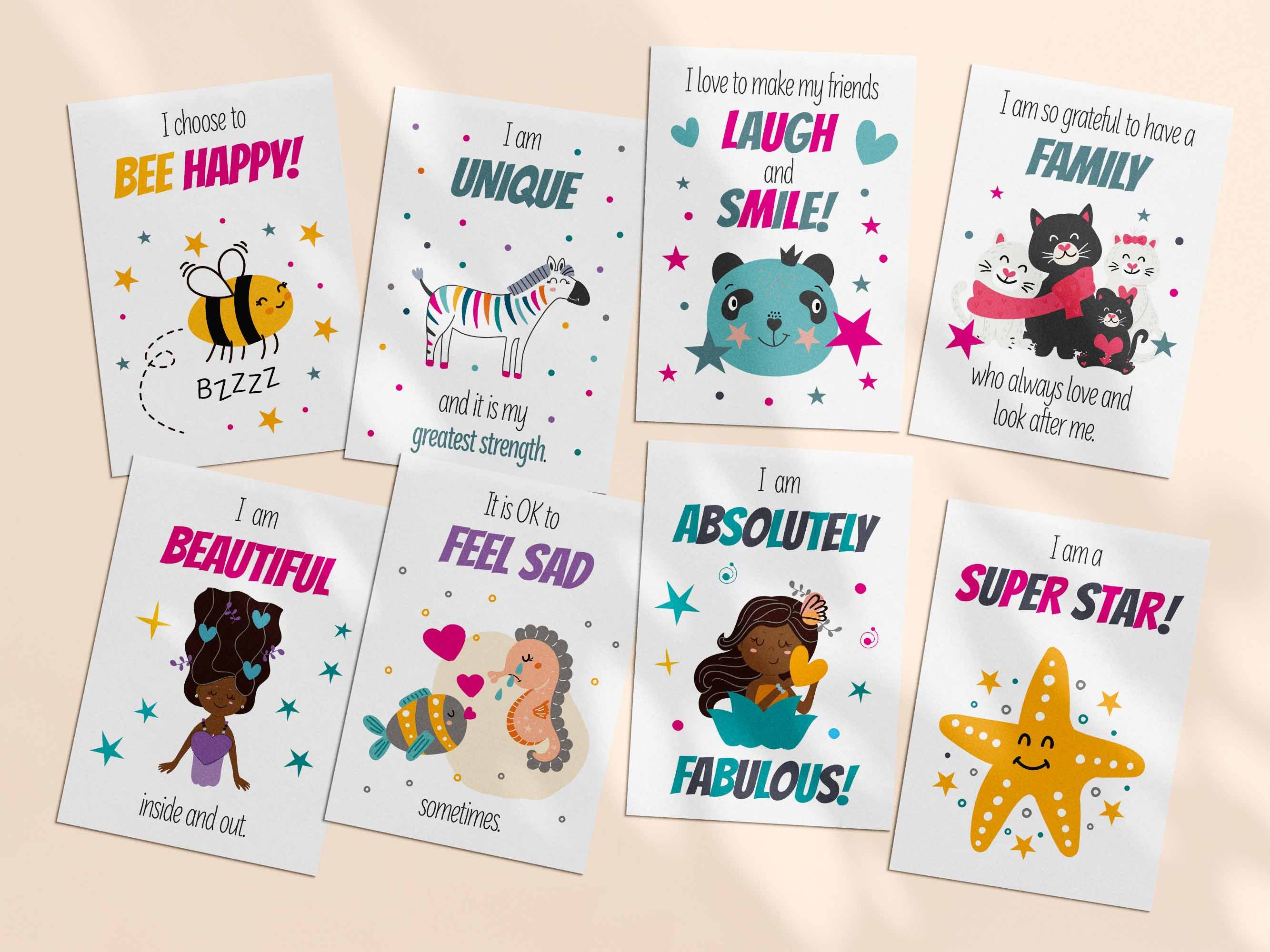Kids Affirmation Cards, Printable Positive Affirmations, Lunch Box ...