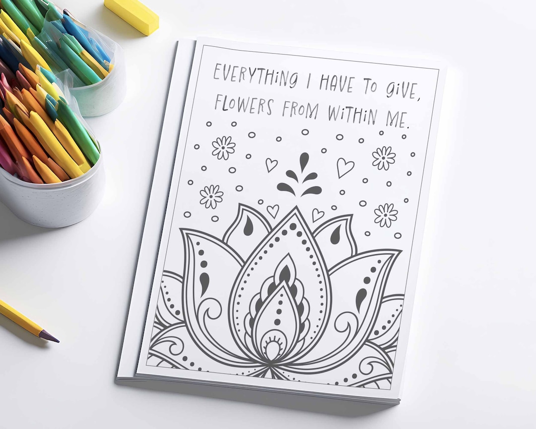 Self Love Coloring Page With Positive Affirmation. Fun, Unique, Quirky ...