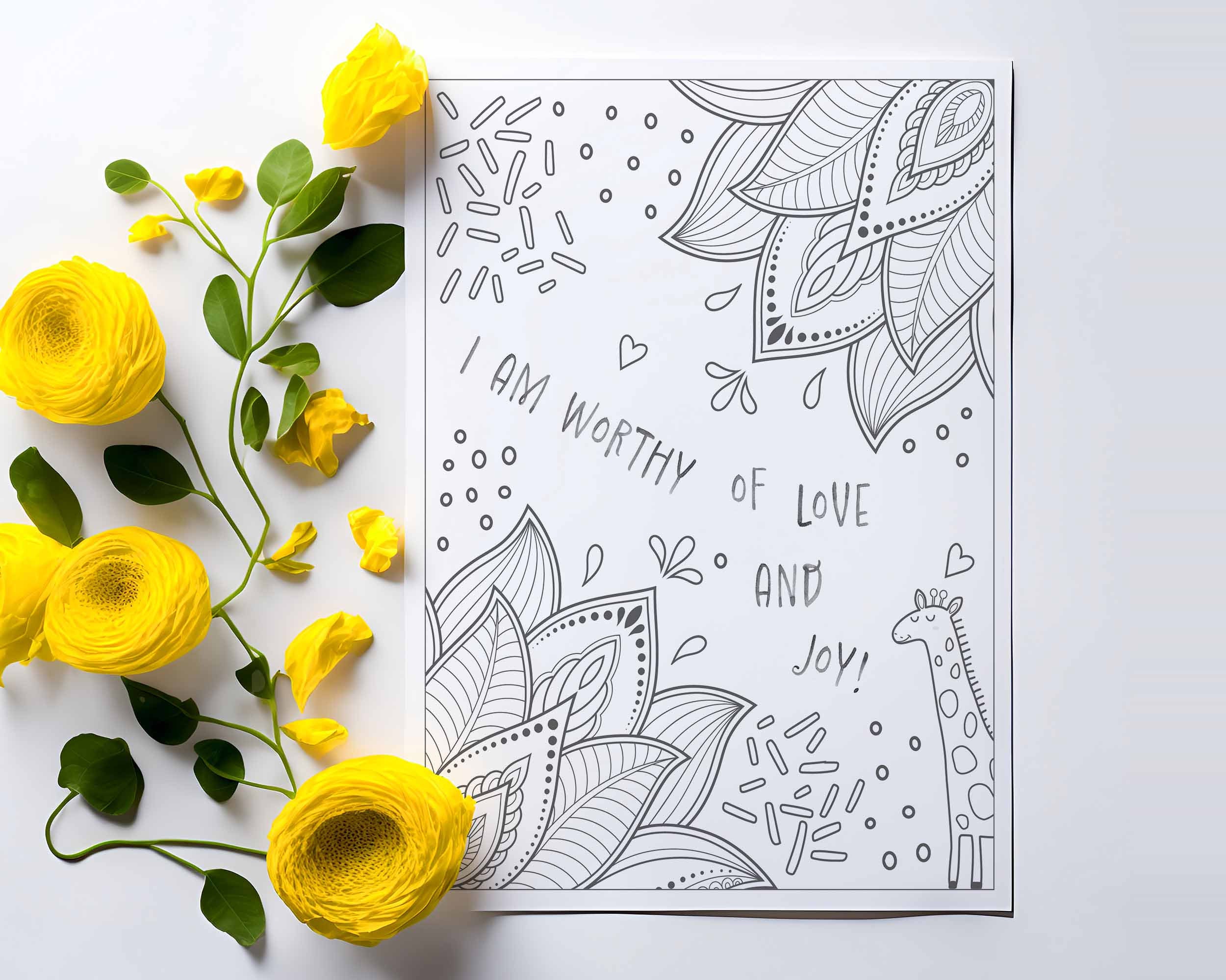Positive Affirmation Coloring Page for Adults or Kids, Fun, Quirky ...