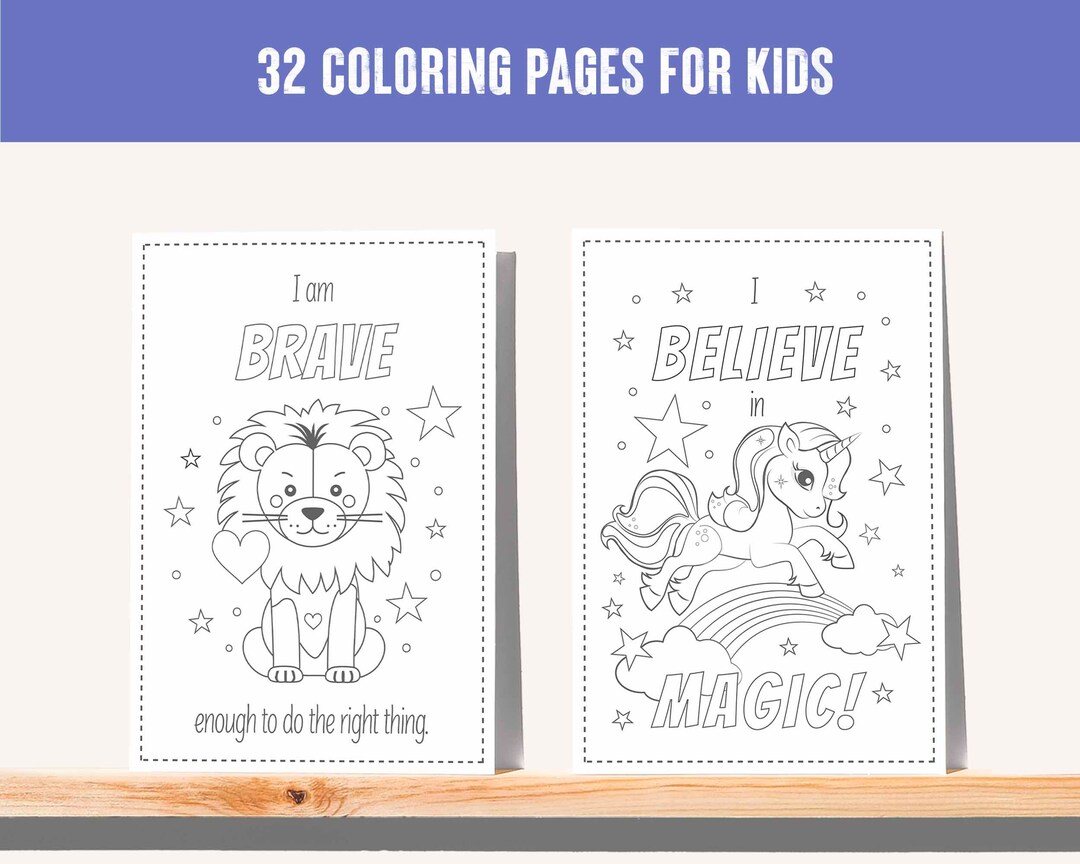 32 Printable Coloring Pages for Kids With Positive Affirmations ...