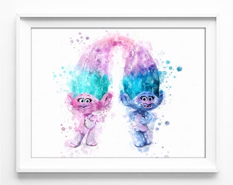 Trolls Satin and Chenille Poster Print trolls satin chenille | Etsy