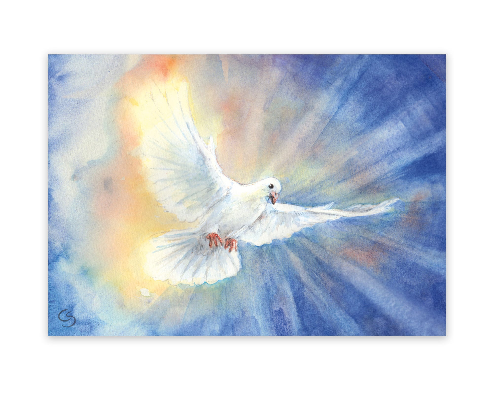 Postcard Peace Dove, Pentecost Season Cards, Waldorf - Etsy