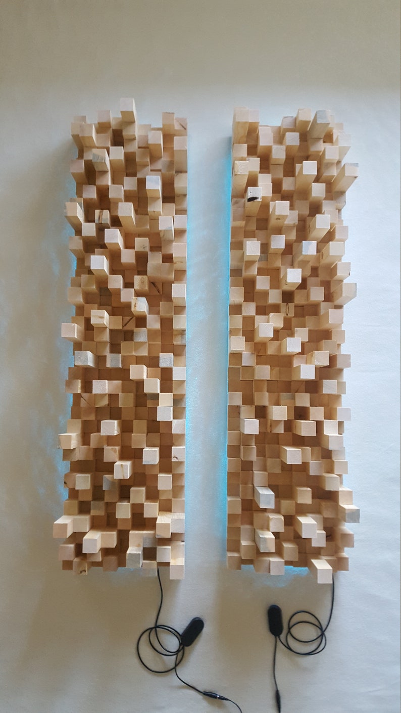 Genuine Wood Sound Diffusers // With LED Backlight 45" X 12" --- 2 Pack ...