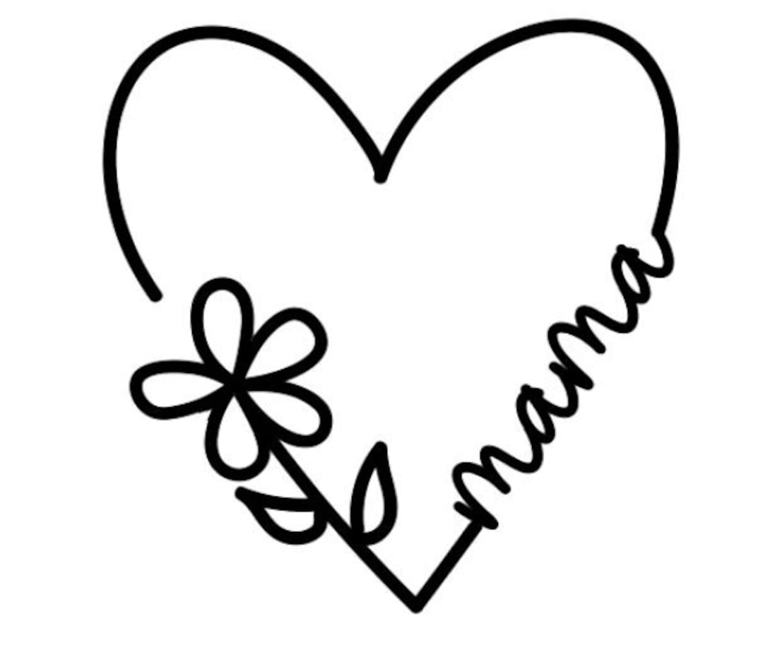Mama Heart With Flower SVG - Mothers Day SVG - Flower Power - Digital ...