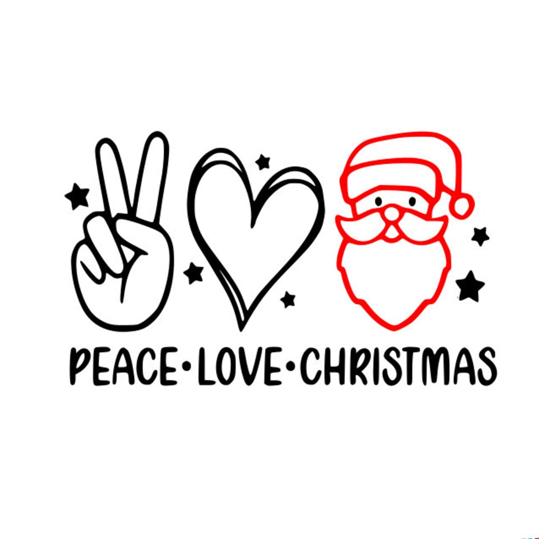 Peace Love Christmas SVG PNG - Santa SVG - Merry Christmas - Santa ...
