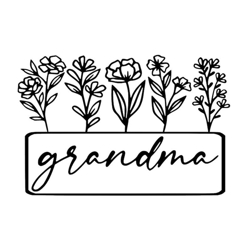 Wildflowers SVG - Grandma SVG - PNG 300 Dpi Rectangle Svg - Grandma ...