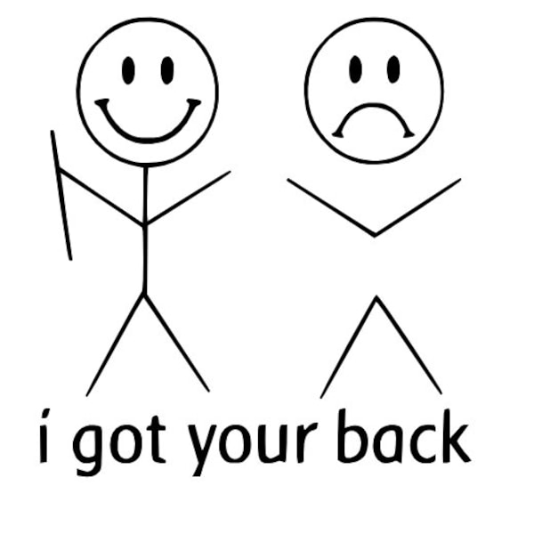 I Got Your Back Stick Figure - Etsy
