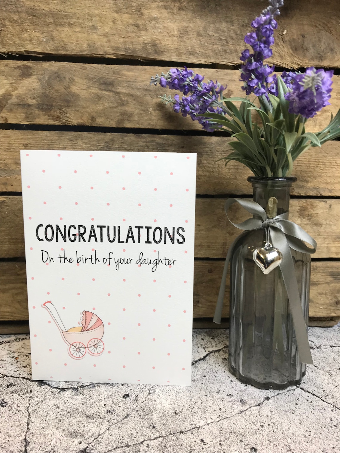 Congratulations Card 'on the Birth of Your Daughter' - Etsy