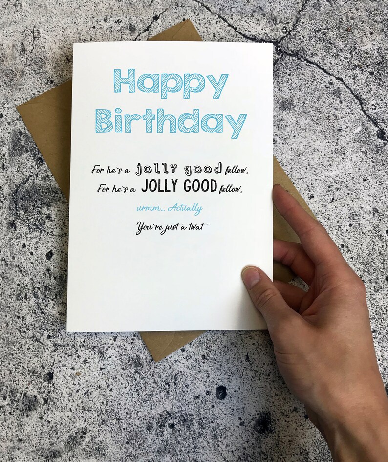 Happy Birthday Card 'happy Birthday for He's a Jolly - Etsy
