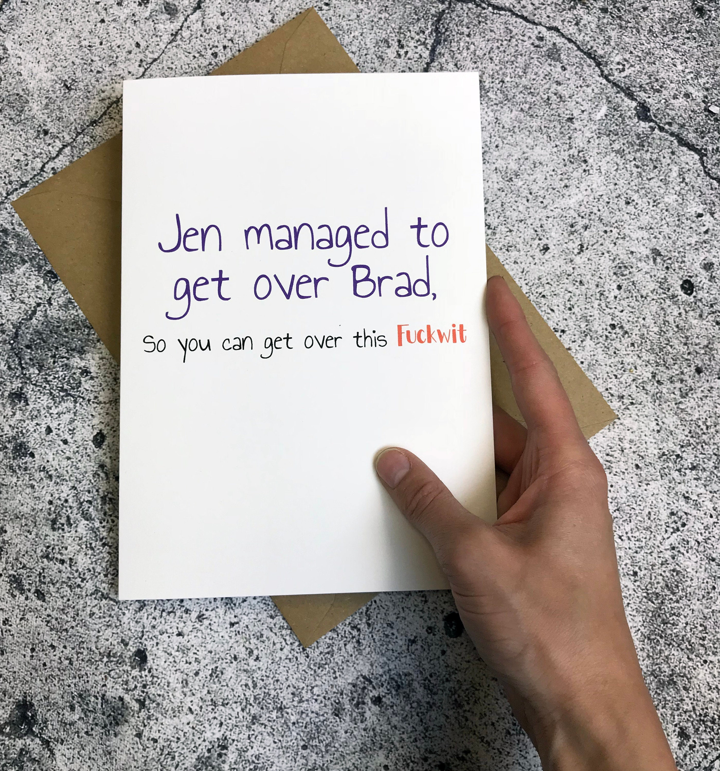 Break up Card 'jen and Brad' Funny, Rude - Etsy UK