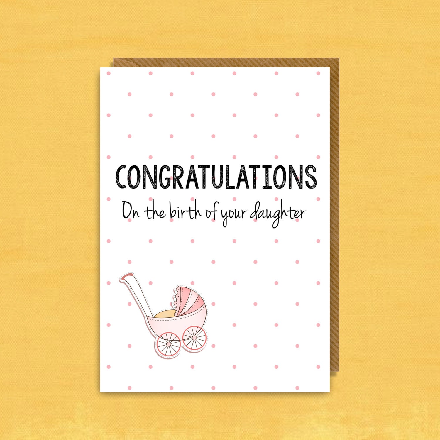 Congratulations Card 'on the Birth of Your Daughter' - Etsy