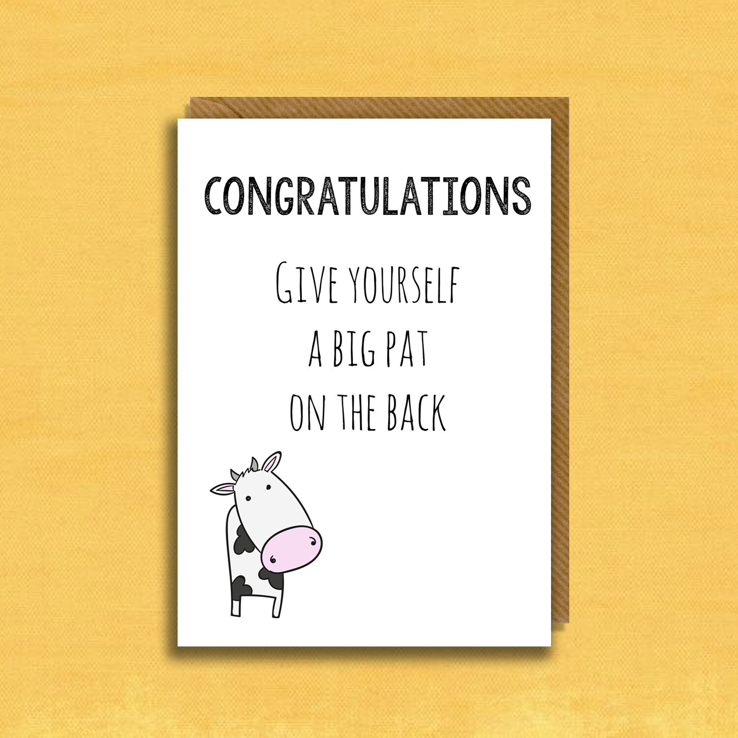 Congratulations Card 'give Yourself a Pat on the Back' Funny, Rude - Etsy