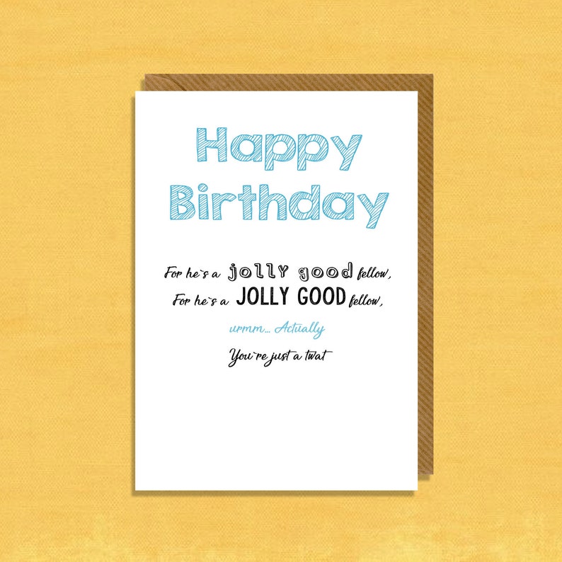 Happy Birthday Card 'happy Birthday for He's a Jolly - Etsy