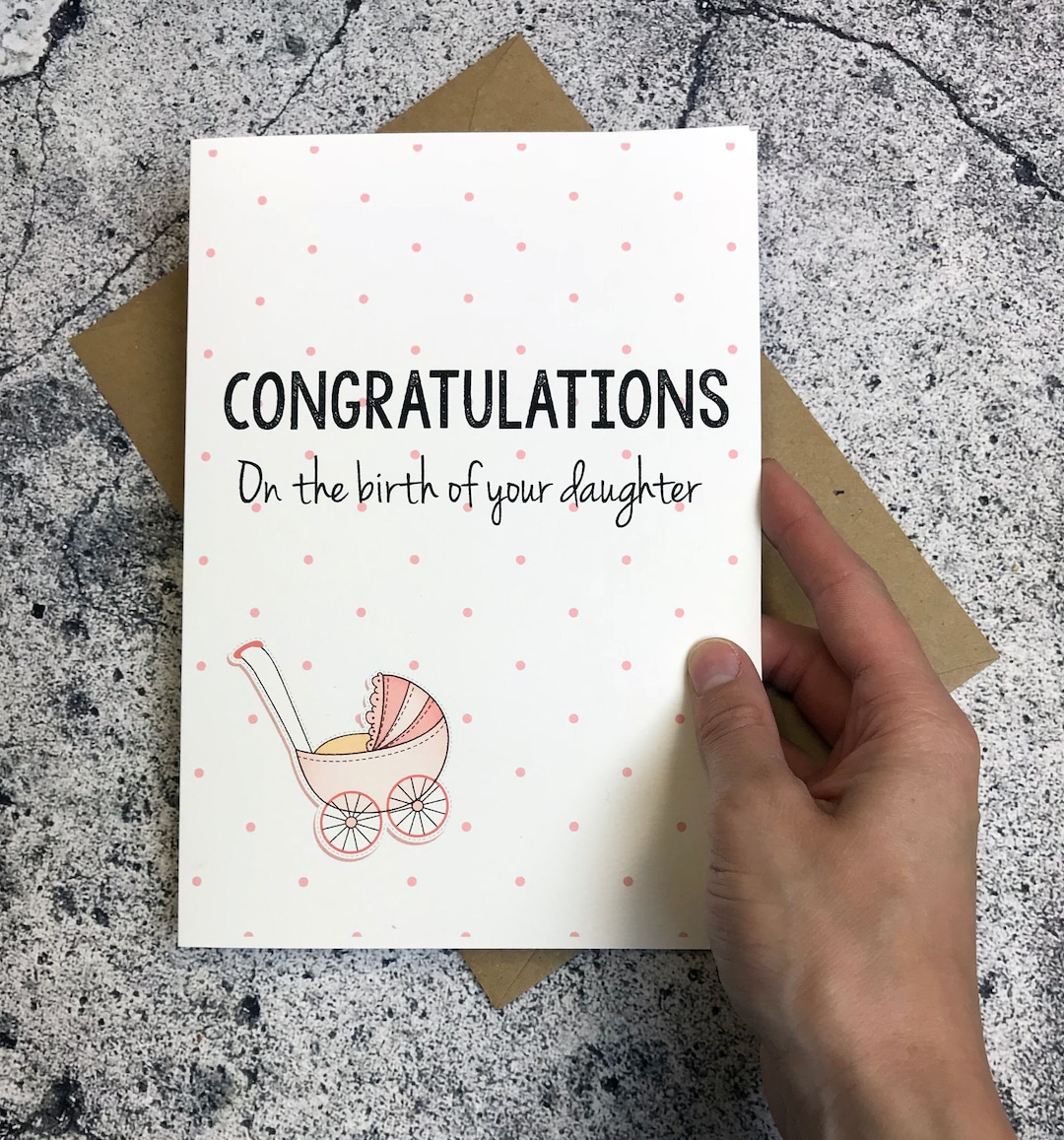 Congratulations Card 'on the Birth of Your Daughter' - Etsy