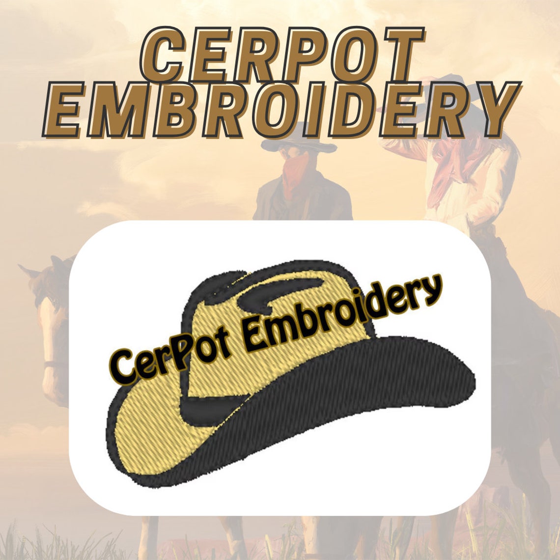 Machine Embroidery Design - Cowboy Hat Pattern - Western Old West ...