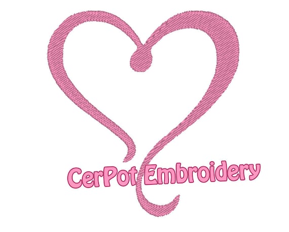 Machine Embroidery Design Simple Heart Pattern Cute | Etsy