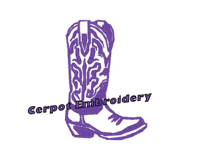 Machine Embroidery Design - Cowboy Boot Pattern - Western Old West ...