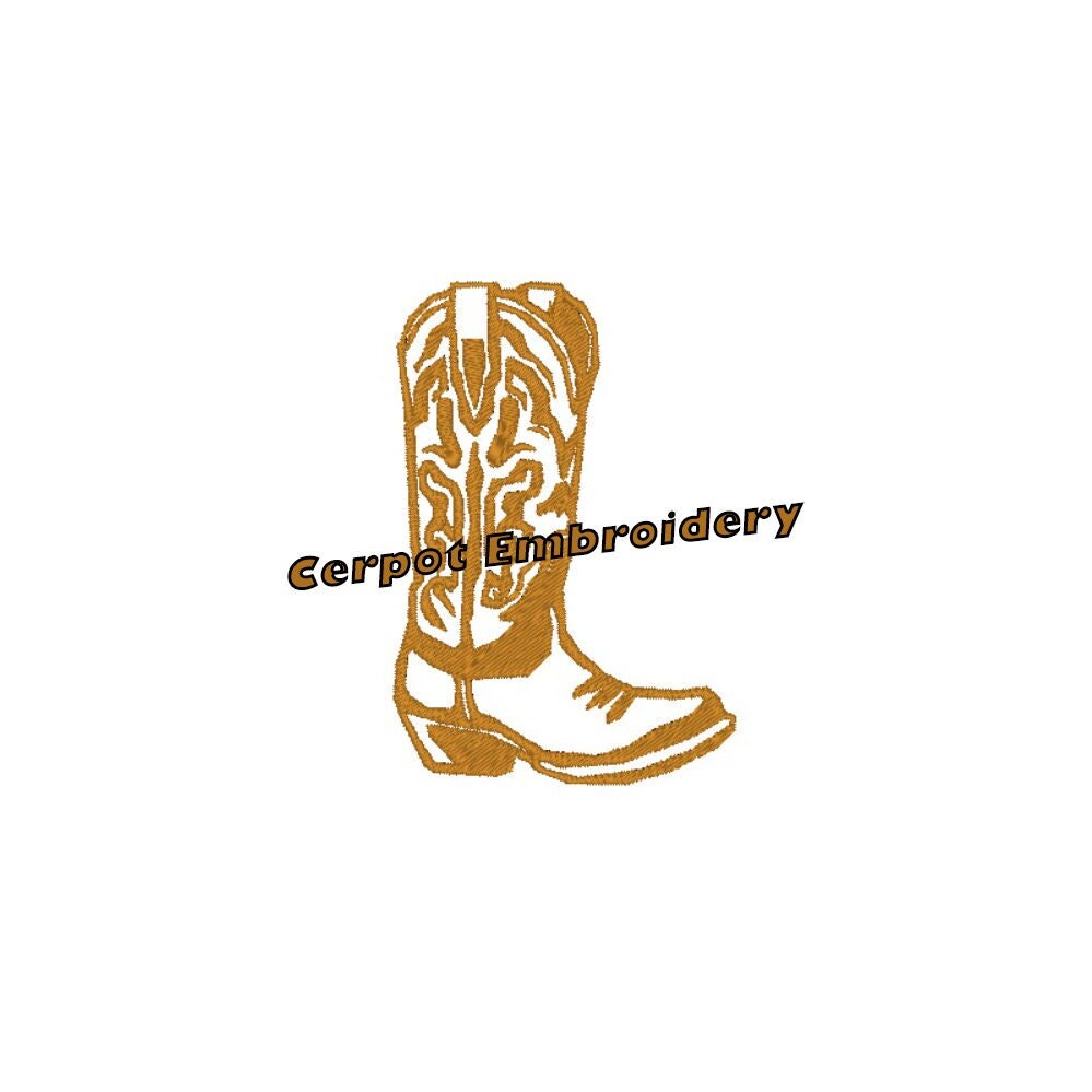 Machine Embroidery Design - Cowboy Boot Pattern - Western Old West ...