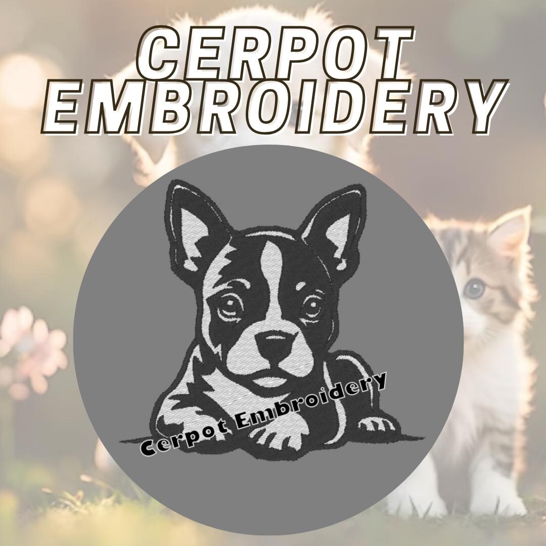 Machine Embroidery Design - Super Cute Bulldog Puppy Embroidery Pattern ...
