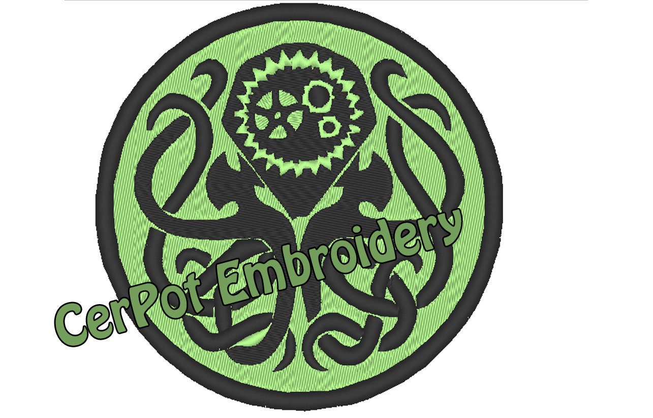 Machine Embroidery Design Steam Punk Cthulhu Embroidery | Etsy