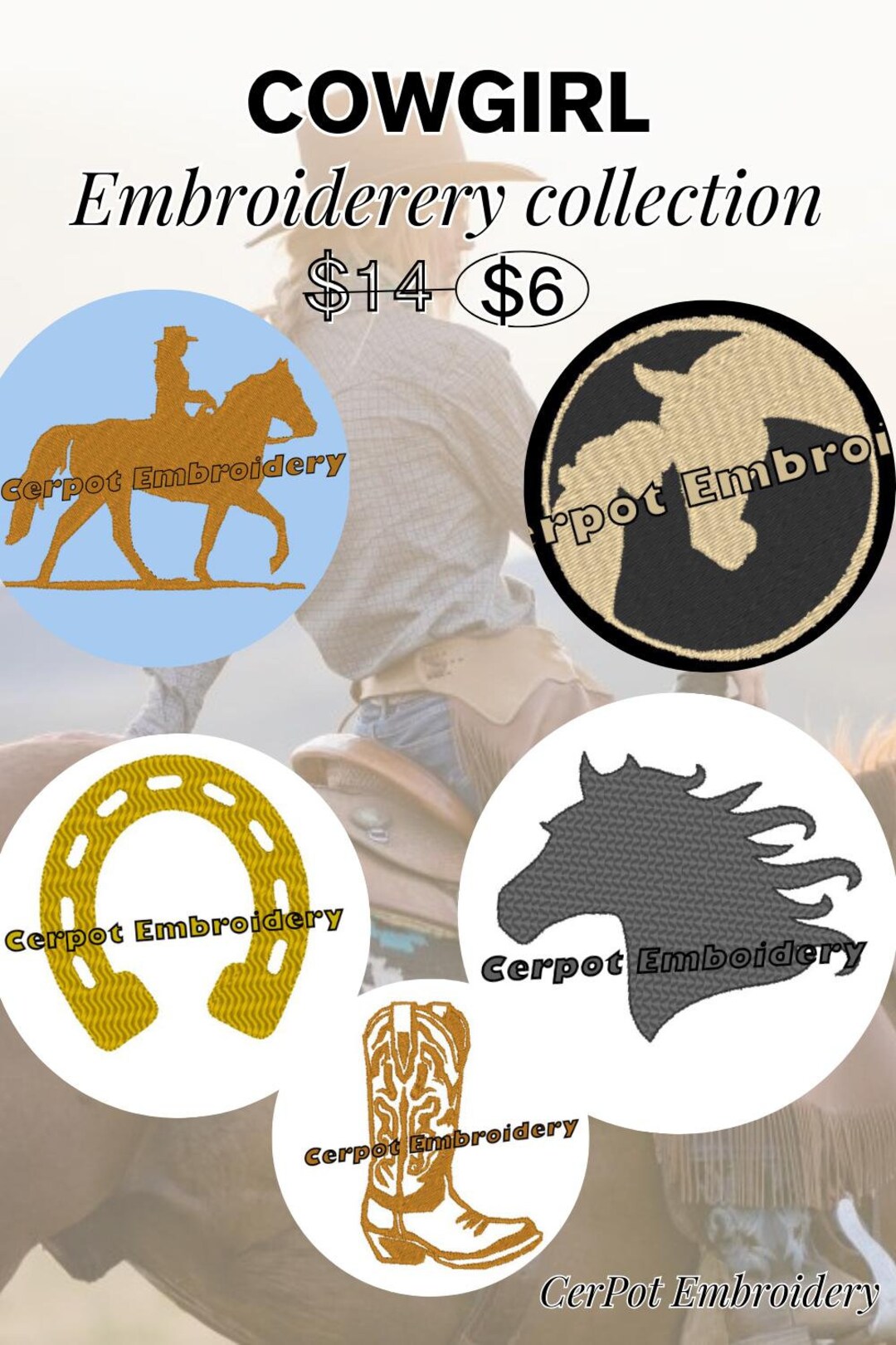 Machine Embroidery Designs Bundle - Cowgirl Embroidery - Country Girl ...