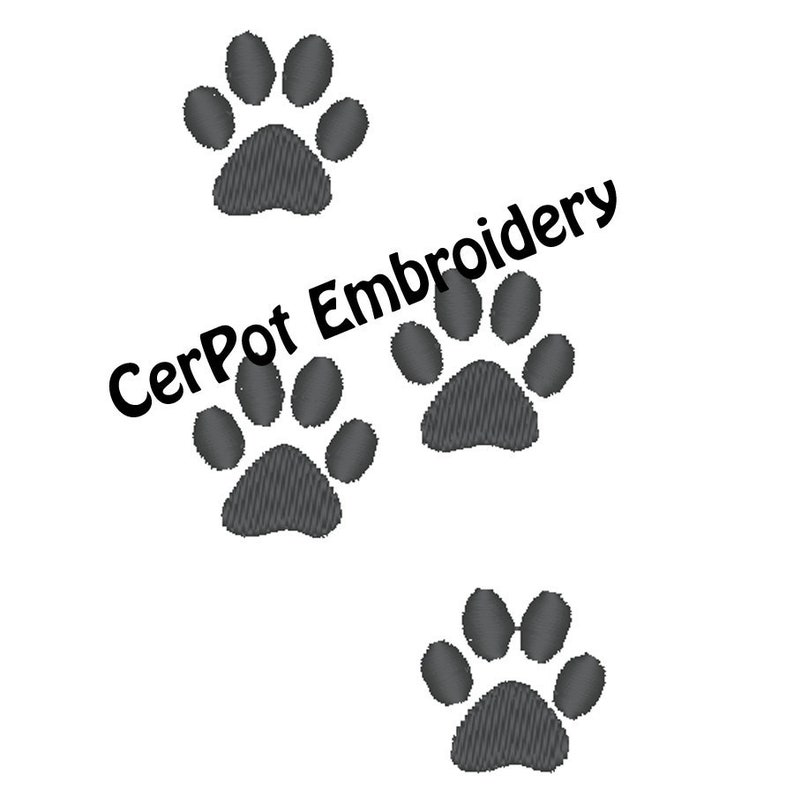 Machine Embroidery Design - Dog Paws Walk Embroidery Pattern - Animal ...