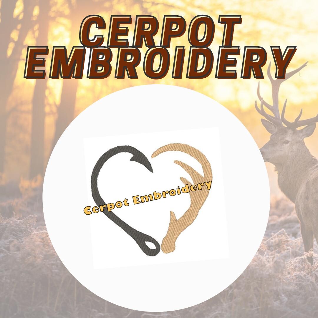 Machine Embroidery Design - Hook and Antler Embroidery Pattern - Fishing and Hunting Embroidery ...