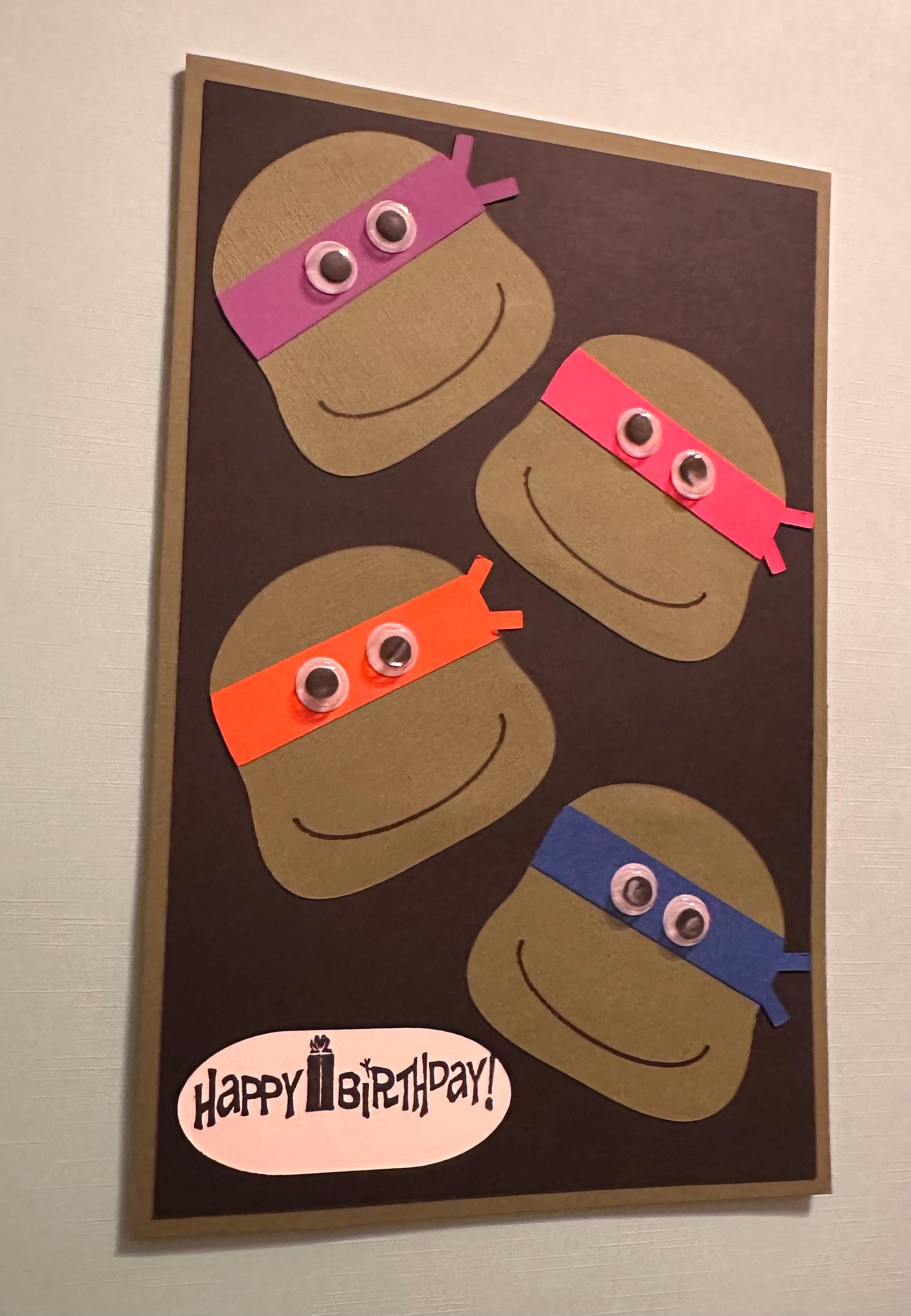 Children’s Teenage Mutant Ninja Turtle Birthday Card 8.5 X 5.5 - Etsy