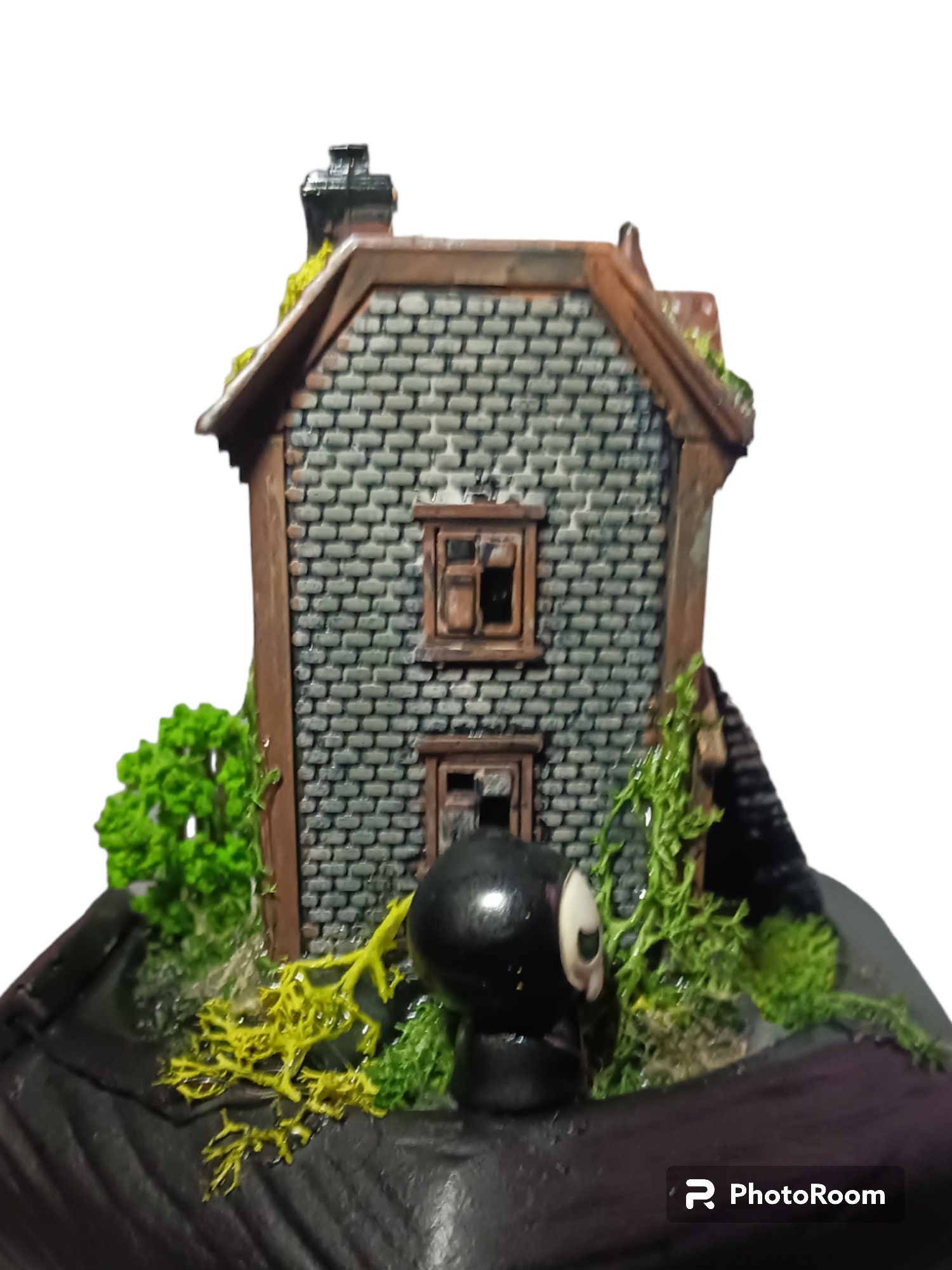 Handmade Pedestal Style Light up Haunted House Halloween Tabletop Decor ...