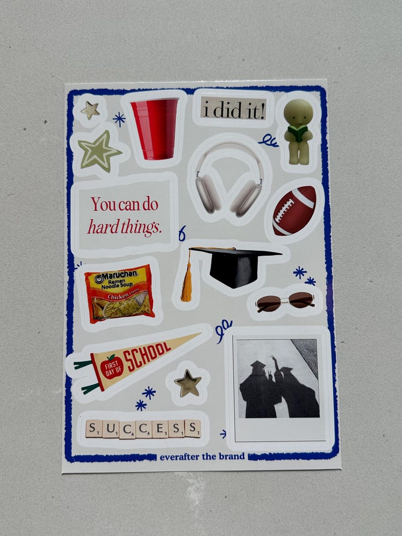 College Graduate Sticker Sheet / Student Graduation Scrapbook / Junk ...
