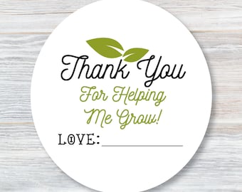 Floral Appreciation Gift Tags Thank You for Helping Me Grow - Etsy