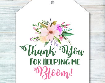 Floral Teacher Appreciation Tag Template, Printable Mother's Day Gift ...