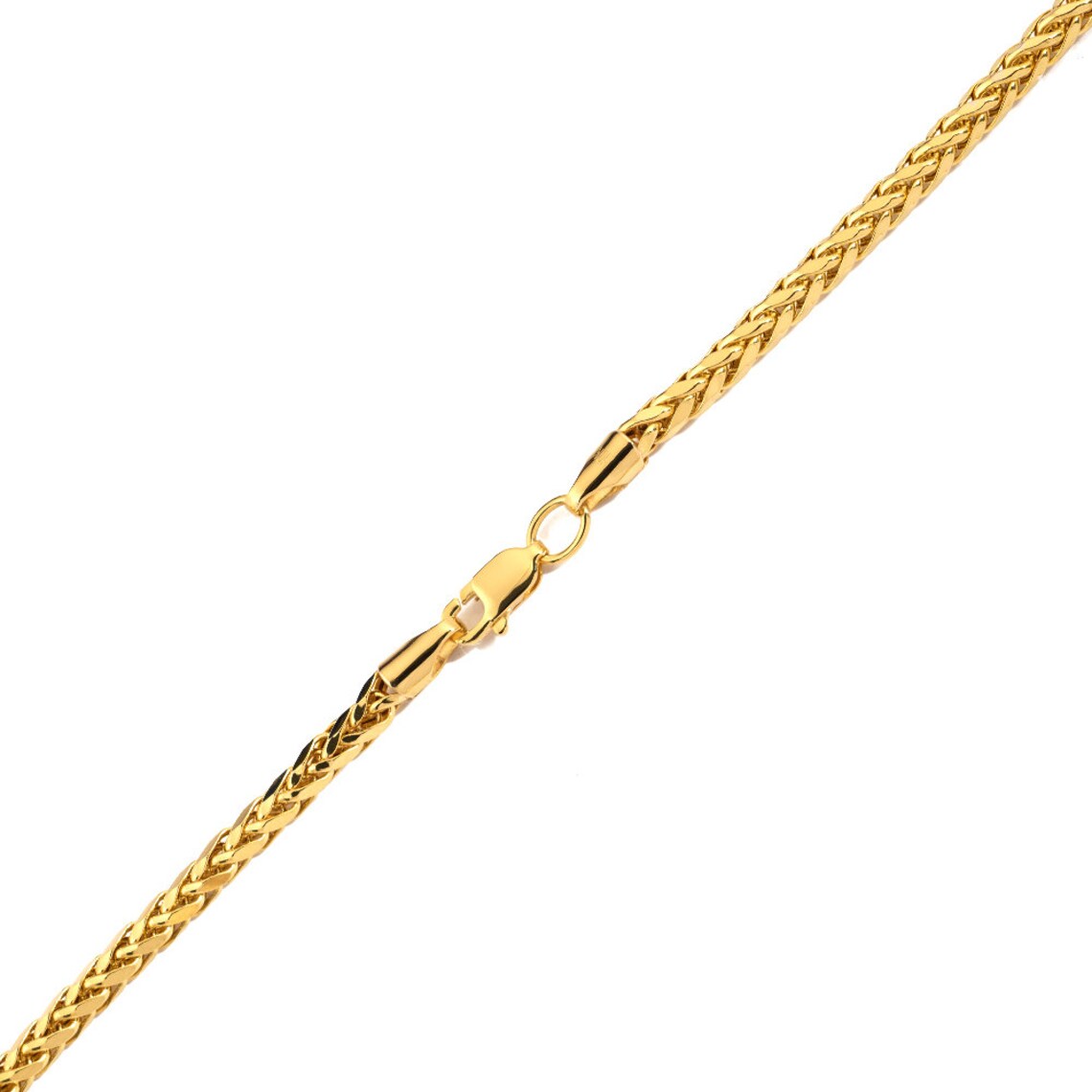 LOVEBLING 14K Yellow Gold 3mm Palm Chain Necklace With Lobster - Etsy