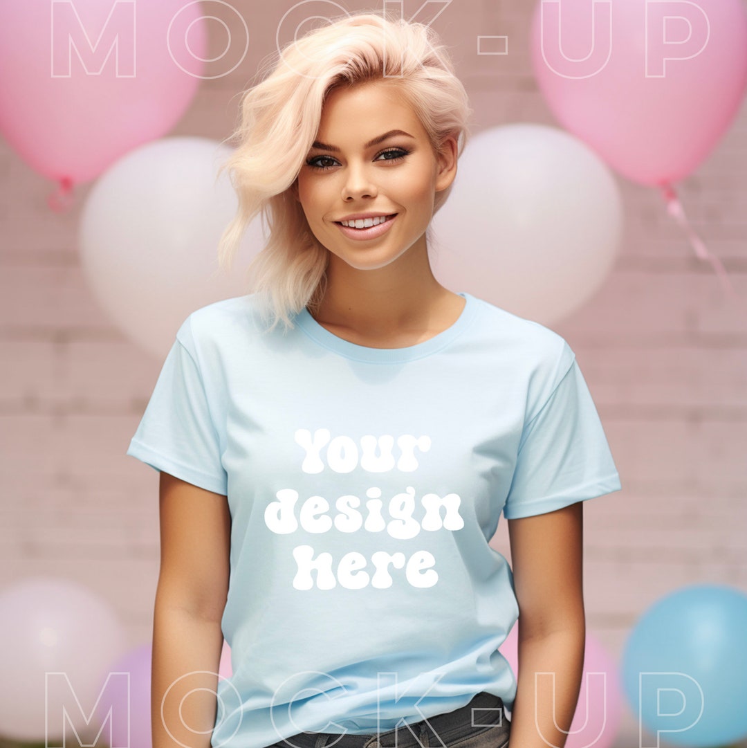 Bella Canvas Heather Ice Blue Mockup, Bella Canvas Mockup, Bella Canvas ...