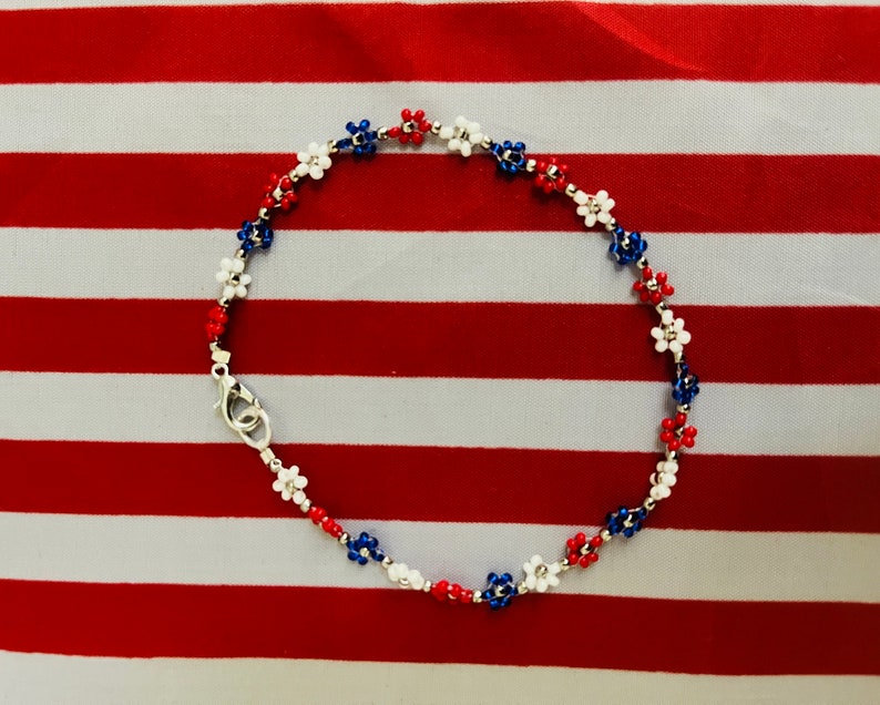 Patriotic Daisy Bracelets/ Anklets - Etsy