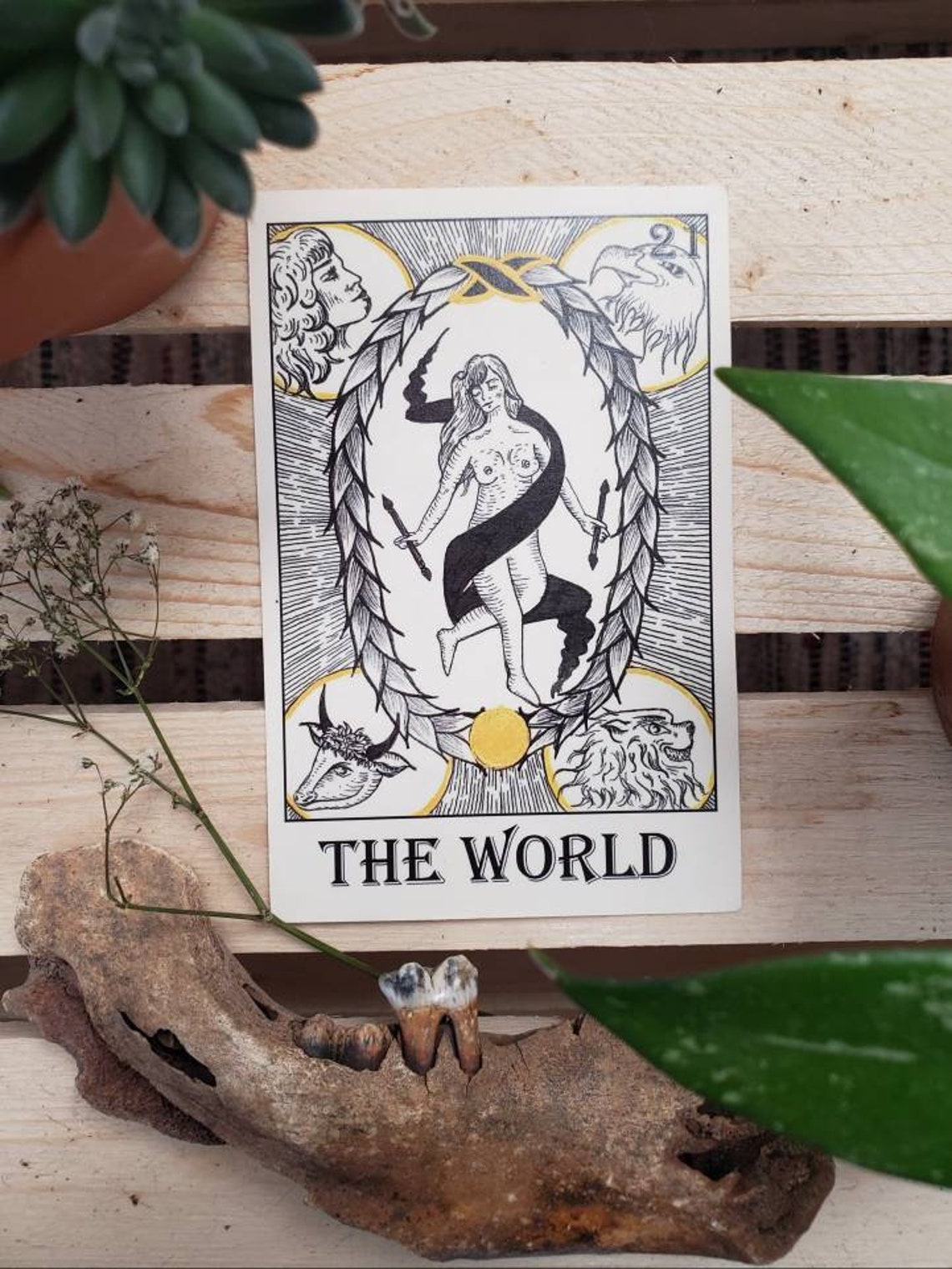 21 THE WORLD Individual Tarot Card | Etsy