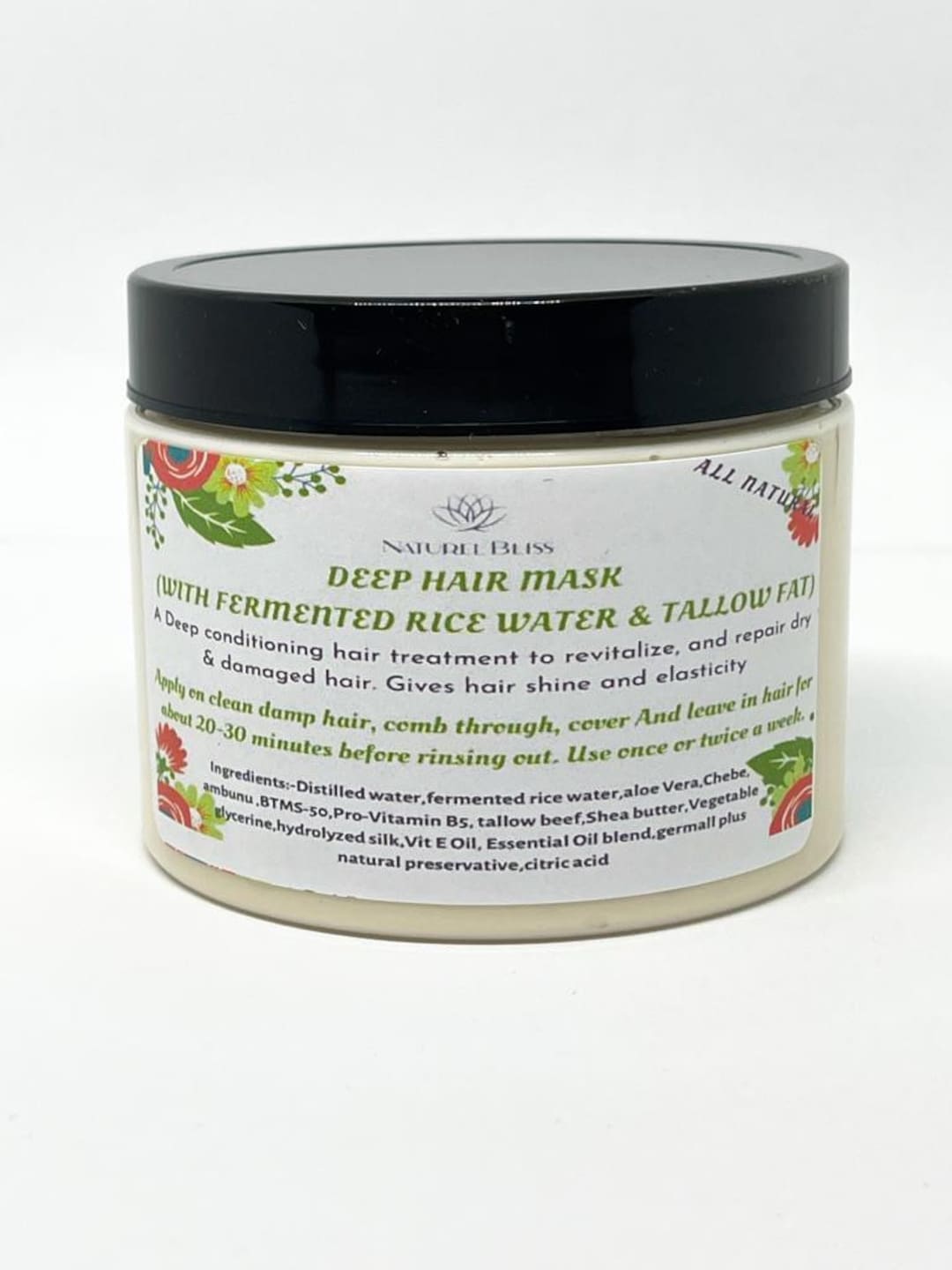 Chebe & Tallow Deep Conditioner| Hair Mask With Fermented Rice Water ...