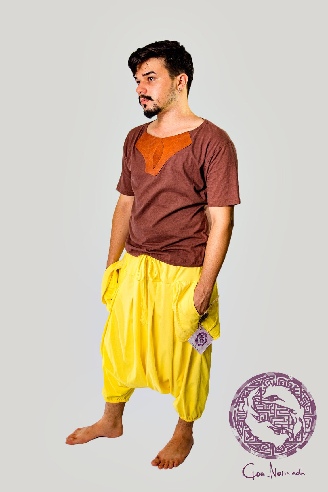 Goa Shirt Organic Leather Shirt Rustic Raw Hippie | Etsy