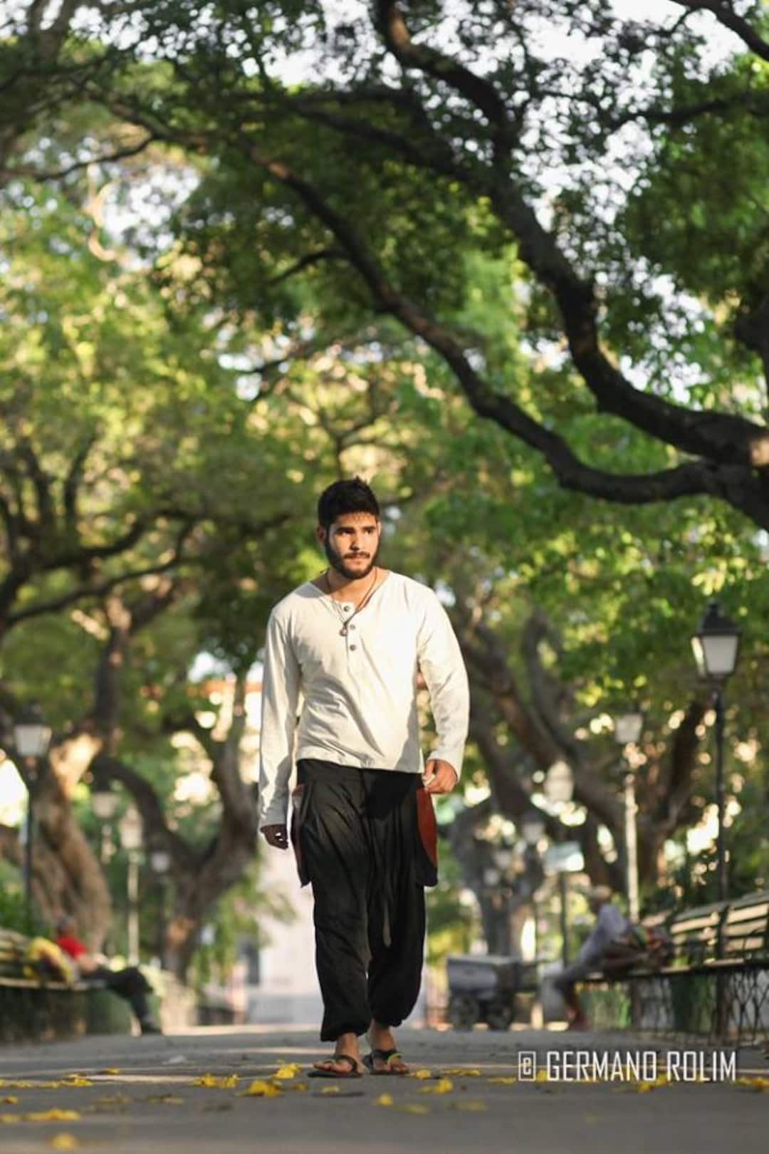 Goa Shirt - Long Shirt - Rustic, Coconut Button, Hippie, Psytrance ...