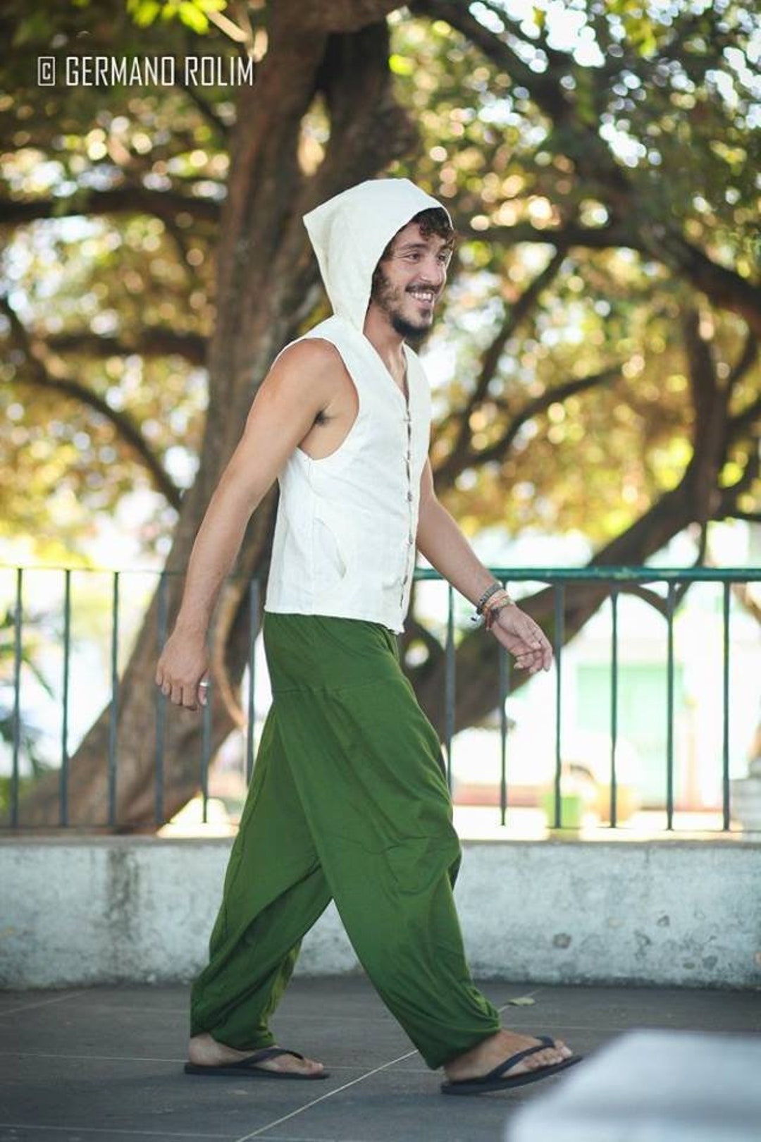 Samurai Vest - Linen Vest - Rustic, Cotton, Hippie, Psytrance, Elf ...