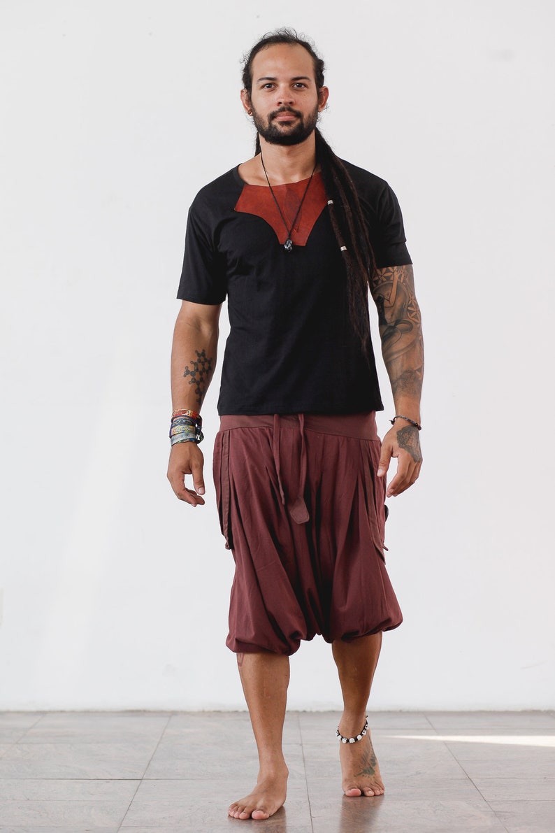 Goa Shirt Organic Leather Shirt Rustic, Raw, Hippie, Psytrance, Cotton ...