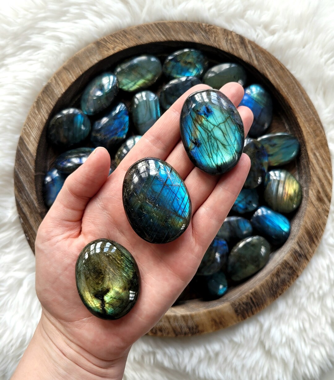 Labradorite Palm Stone , Labradorite Worry Stone , Large Labradorite ...