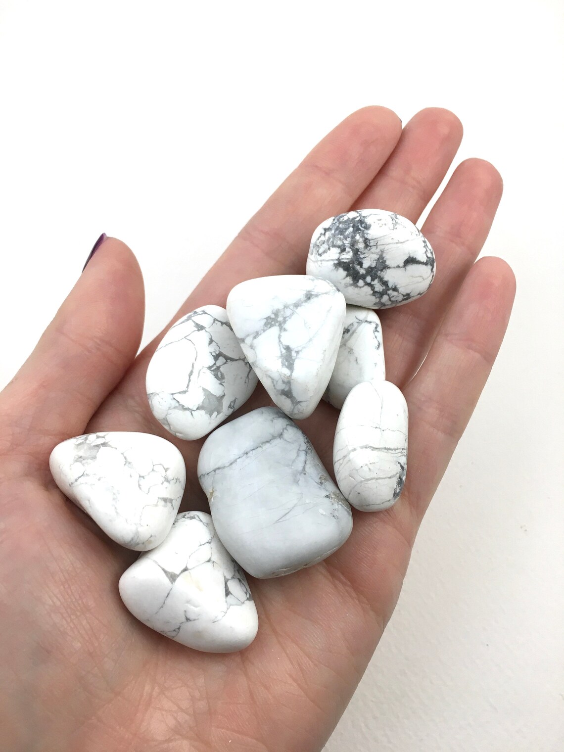 White Howlite Tumbled Stones Howlite Tumblestone - Etsy