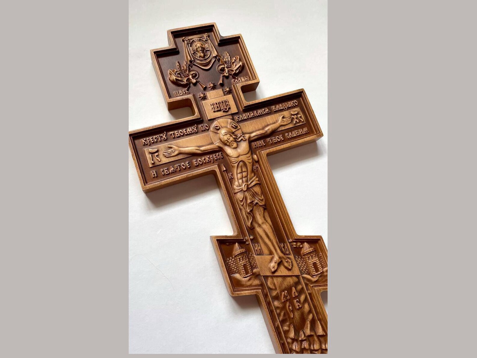 Big Wall Cross, Wooden Orthodox Crucifix, Religious Decor, Christian ...