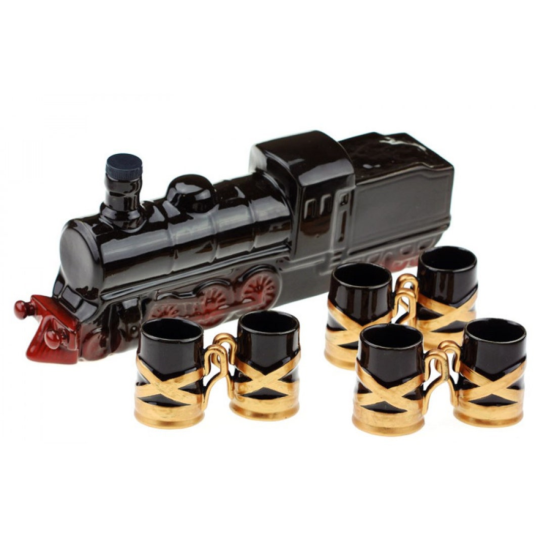BOTTLE Like TRAIN DECANTER Locomotive New With 6 Shots Gift Model - Etsy