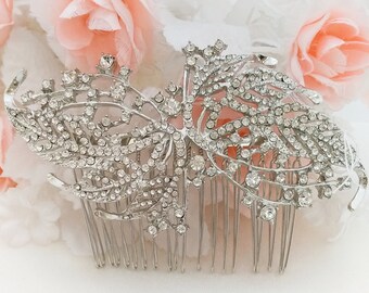 Rhinestone comb | Etsy